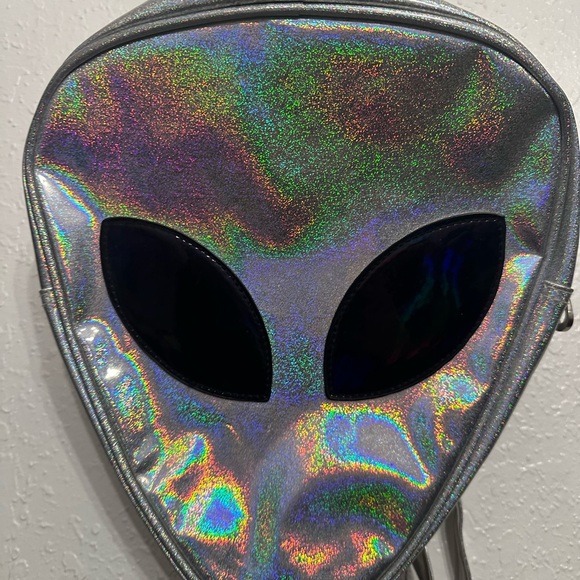 Bags | Alien Face Holographic Backpack | Poshmark